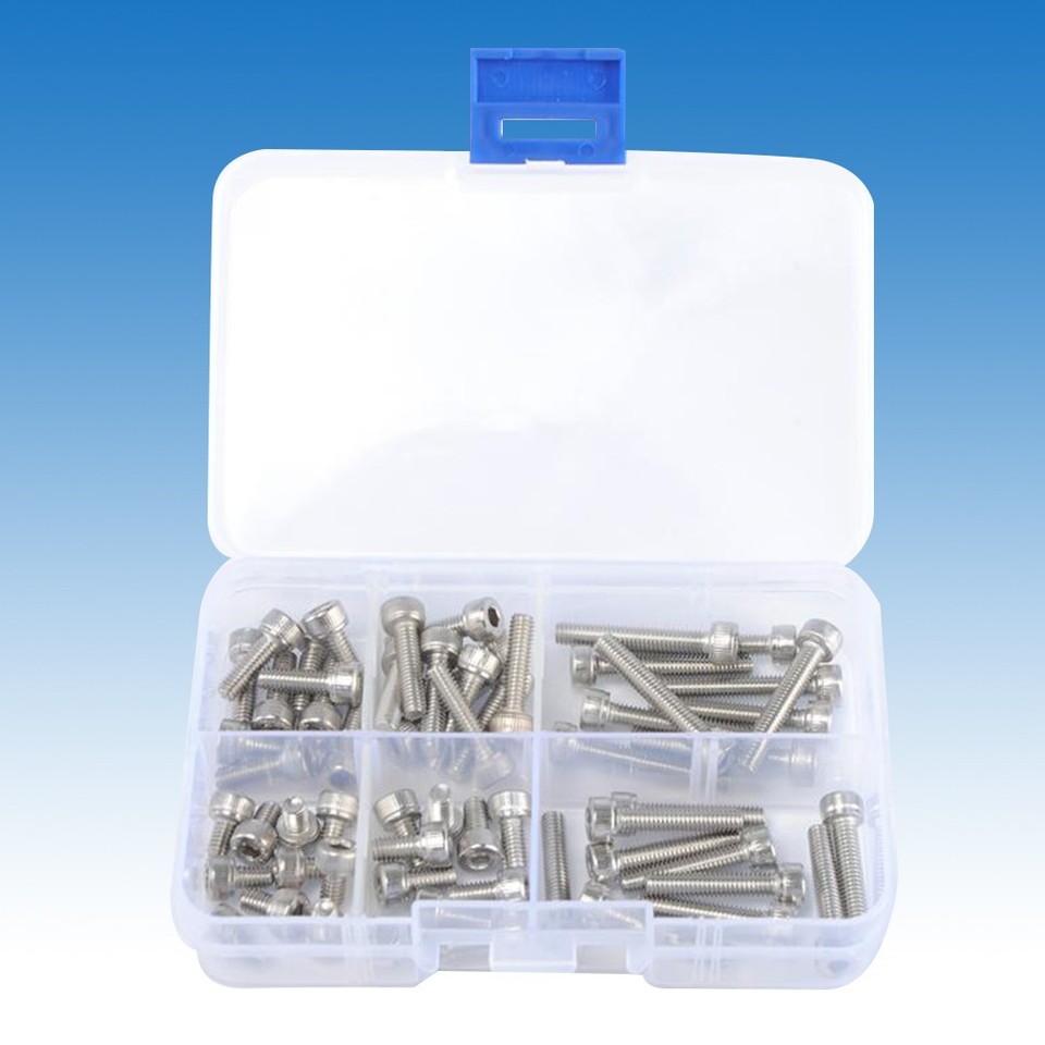 60 PCS Metric Screw Assortment Stainless Steel Screws Kit Machine ...