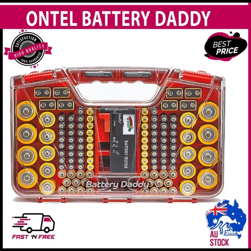 Battery Daddy Battery Organiser and Storage Case with Tester Holds 180 ...