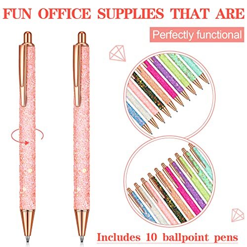 30 Pcs Fancy Pens for Women Set 10 Pretty Cute Sparkly Pens Glitter ...