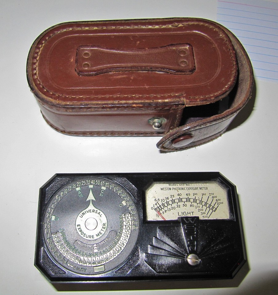 VINTAGE WESTON LIGHT METER-MODEL 650-GREAT CONDITION-COLLECTABLE W/CASE ...