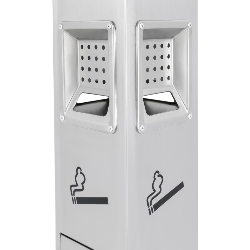 Metal Vertical Trash Bin Cigarette Butts Ash Outdoor Trash Can ...