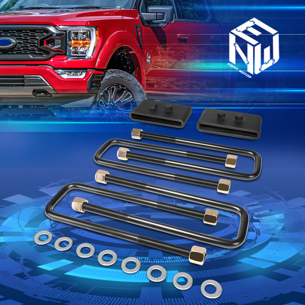 For 04-22 F-150 RWD Carbon Steel 1" Rear Leaf Spring Mount Lift Blocks ...