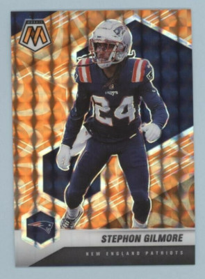 Stephon Gilmore 2021 Panini Mosaic REACTIVE ORANGE PRIZM PARALLEL Card ...