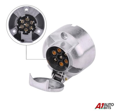 12v N Type 7 Pin Metal Towing Socket For Trailer Board Caravan Lights ...