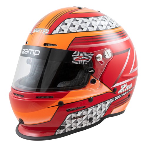 Zamp RZ62 Helmet SA2020 Hans Compatible Red/Orange All Sizes Medium 58 ...