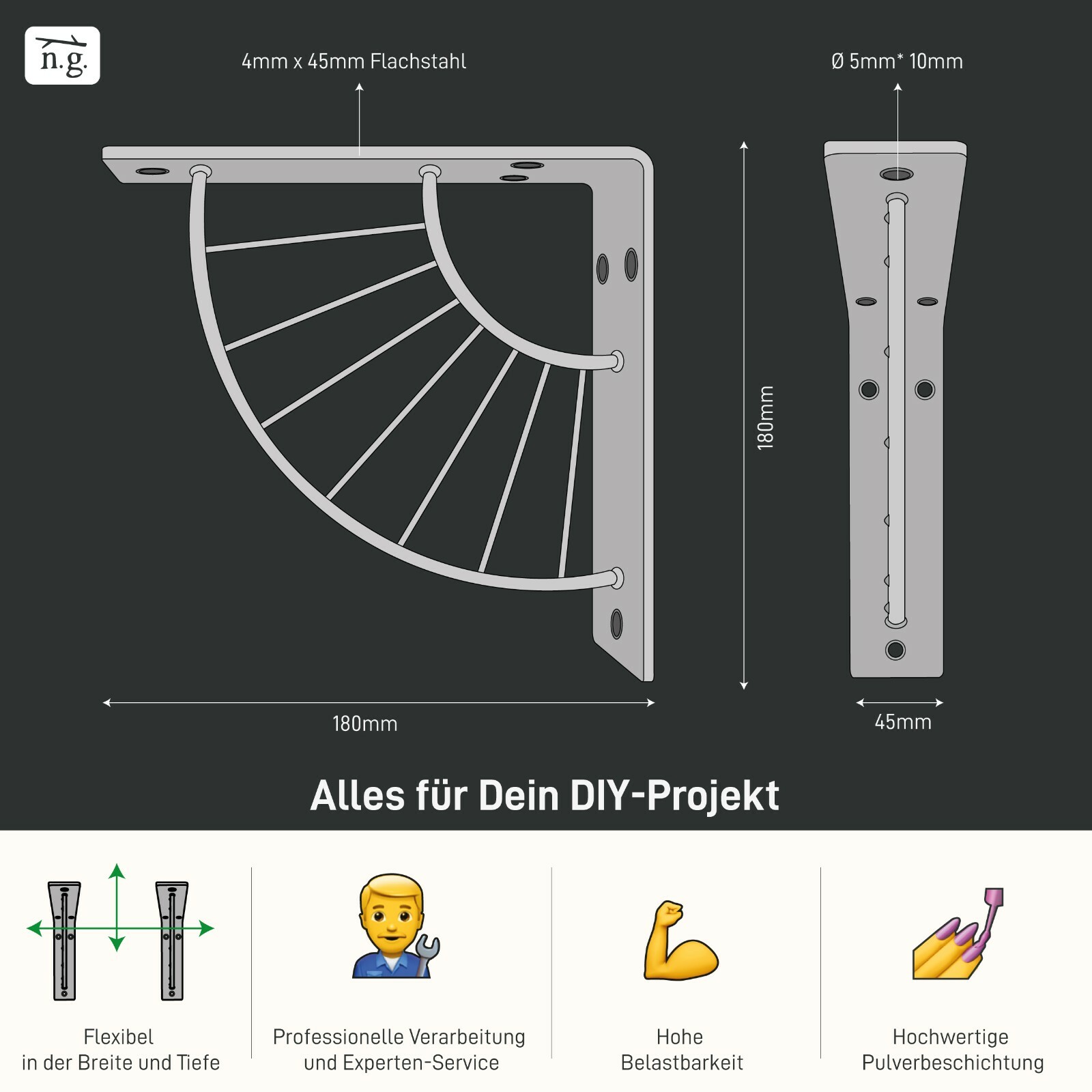 2x Design Regalhalter Regalwinkel /-träger hängend Regalsystem ...