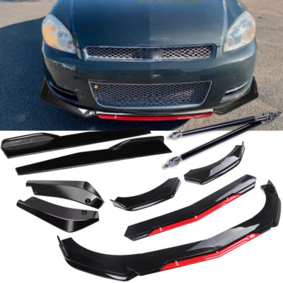 For Chevrolet Impala Front Rear Bumper Lip Spoiler+Splitter Body Kits G ...