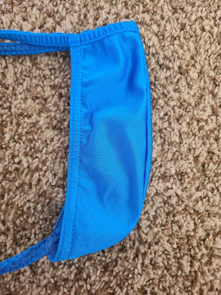 Men's Vintage Kiniki Nylon Thong Size XL Color Blue G String Thong Back ...