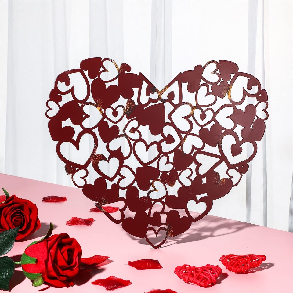 Heart Metal Wall Decor Art Rustic Heart Wall Decor Wine Red Art Decor ...