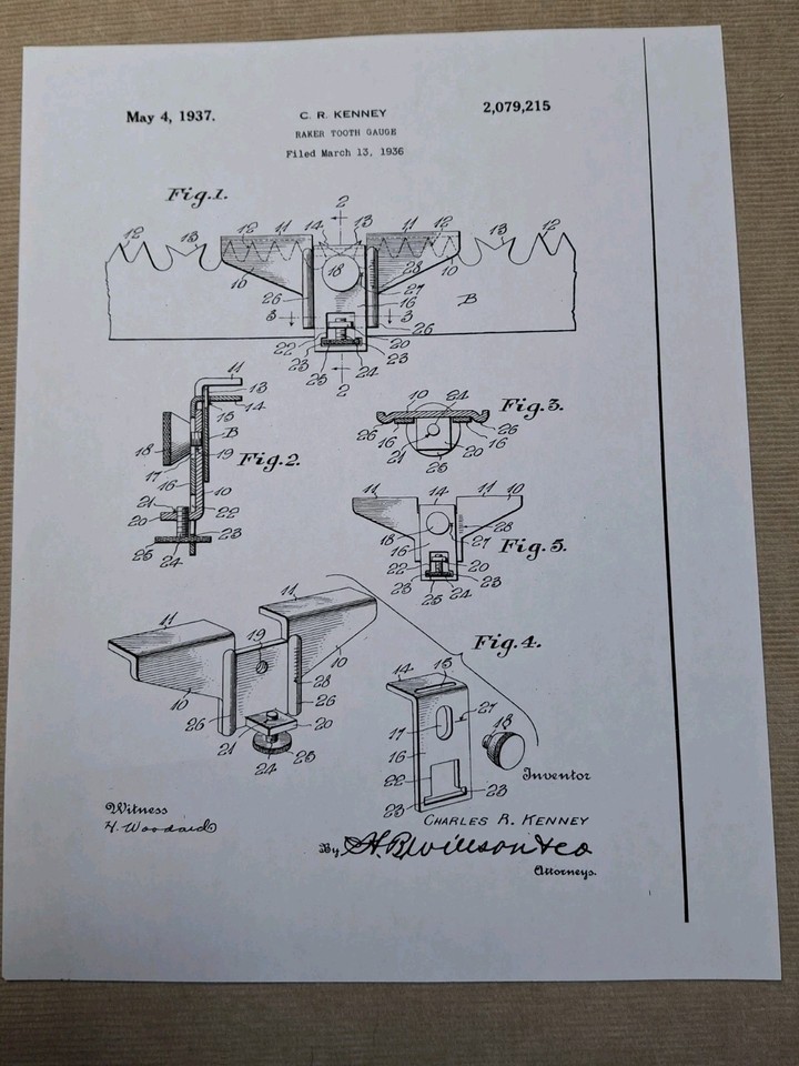 Kenney Patented Crosscut Cross Cut Buck Saw Jointer Raker Gage Gauge | eBay
