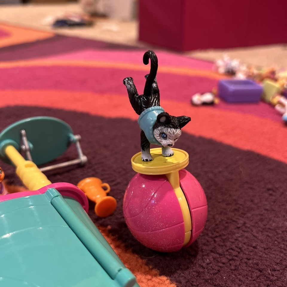 2003 Polly Pocket Dazzlin Pet Show Trapeze Cats With Doll And ...