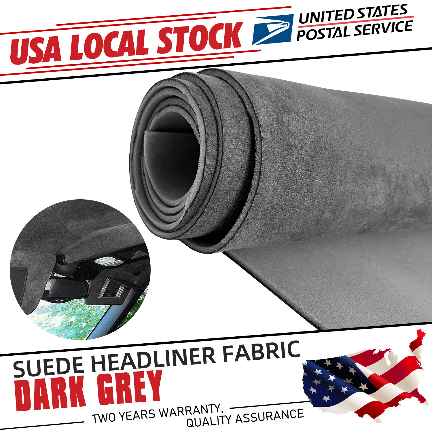 60"X60" Backing Foam Suede Headliner Material Fabric Upholstery Roof ...