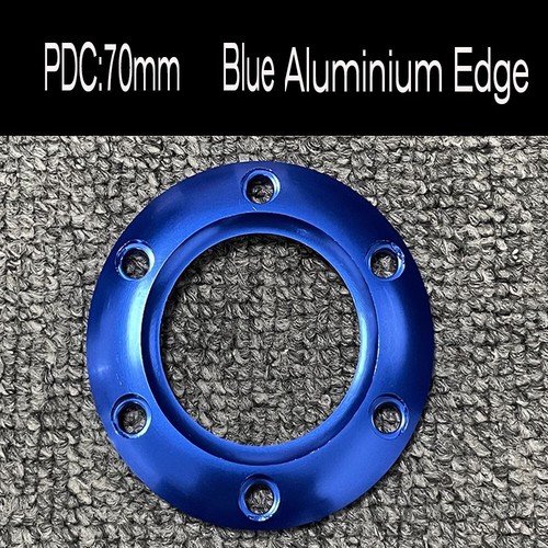 Car Racing Sport Steering Wheel Horn Button Cover Blue Aluminium Edge ...