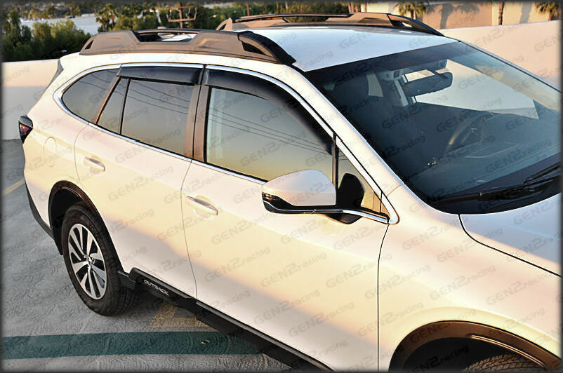 CHROME WINDOW VISORS for 2020 → 2025 Subaru Outback / DEFLECTOR RAIN ...