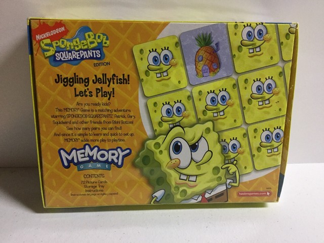 2008 SpongeBob Squarepants Edition Memory Preschool Game Milton Bradley ...