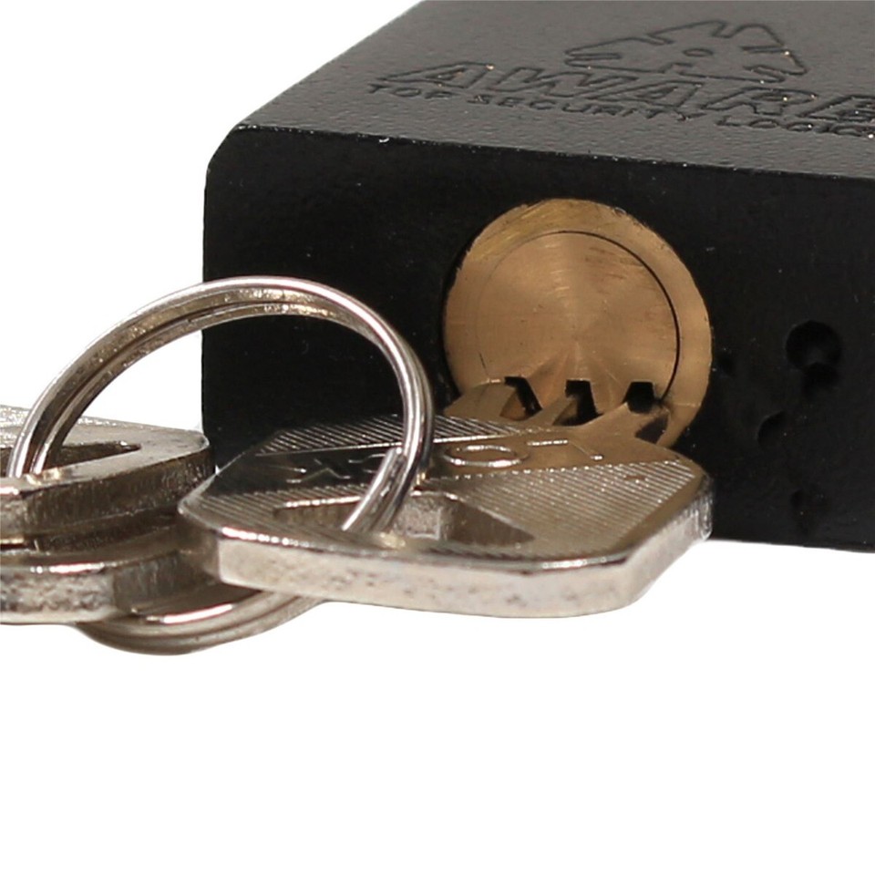 HEAVY DUTY Black SECURITY PADLOCK 40mm Outdoor Shed Lock Up Garage ...