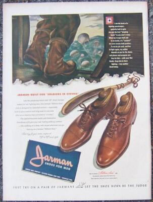Jarman Shoes For Men Life Magazine 1944 World War II Advertisement | eBay
