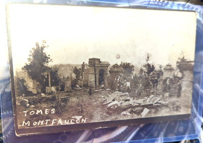 Vtg RPPC Postcard "WW1 Tomes (Tombs) Mountfaucon (Mount Falcon) France ...