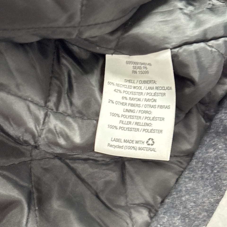 Structure Dark Gray 80% Wool Blend Peacoat Size Large Jacket winter ...