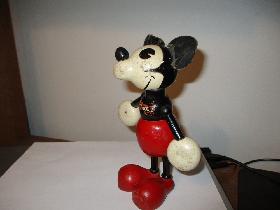 1930s Walt Disney Mickey Mouse Fun E Flex Type wood jointed figure | eBay
