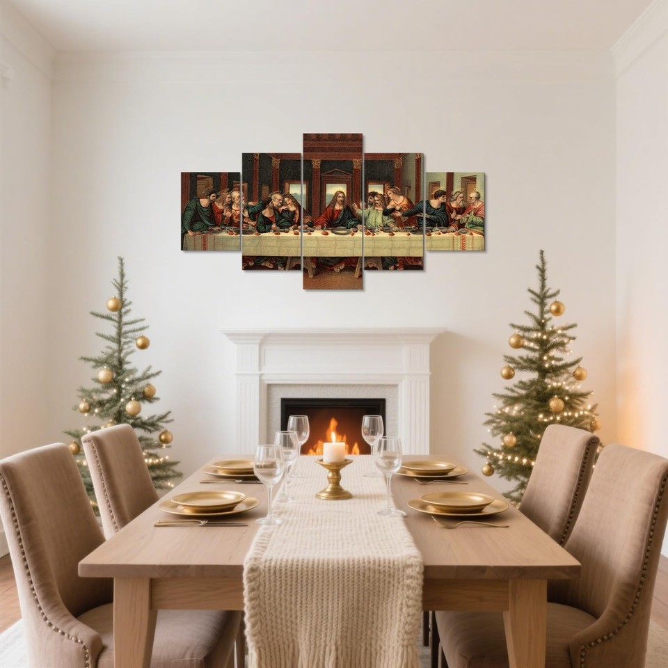YOUHONG 5 Piece Leonardo Da Vinci Dining Room Decor Christian Decor ...