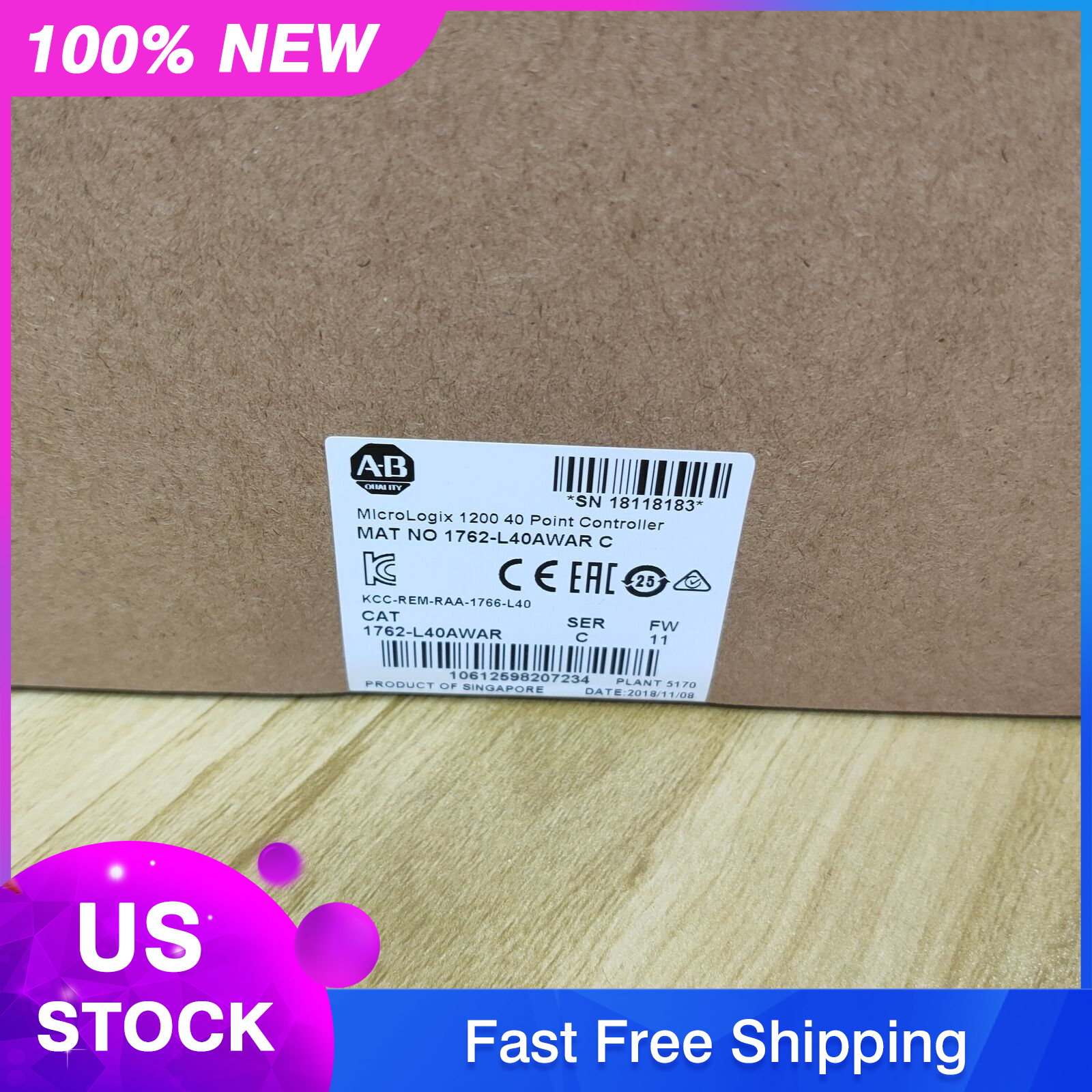 Sealed NEW PLC 1762-L40AWAR Ser C MicroLogix 1200 Controller FREE ...