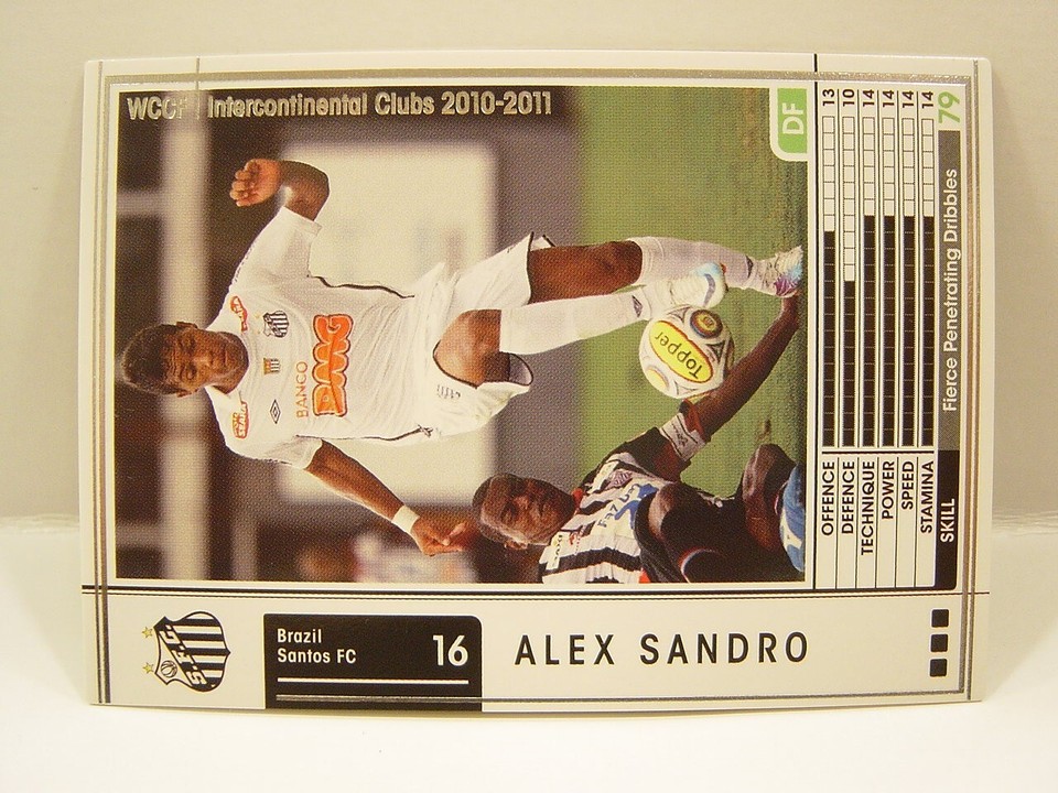 Panini WCCF 2010-11 Alex Sandro 1991 Brazil No.16 Santos FC Rookie Card ...