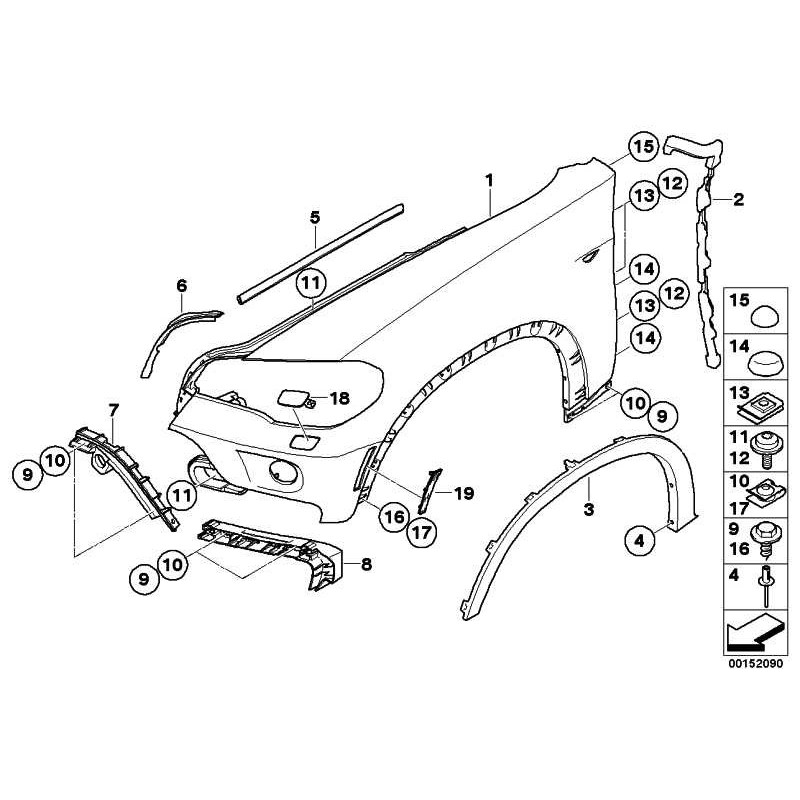 Original BMW 51117157987 - Aufnahme Stossfänger aussen links X5 | eBay