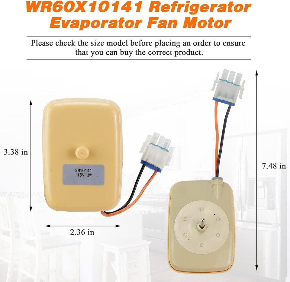 Upgraded WR60X10141 WR60X31522 Refrigerator Evaporator Fan Motor ...