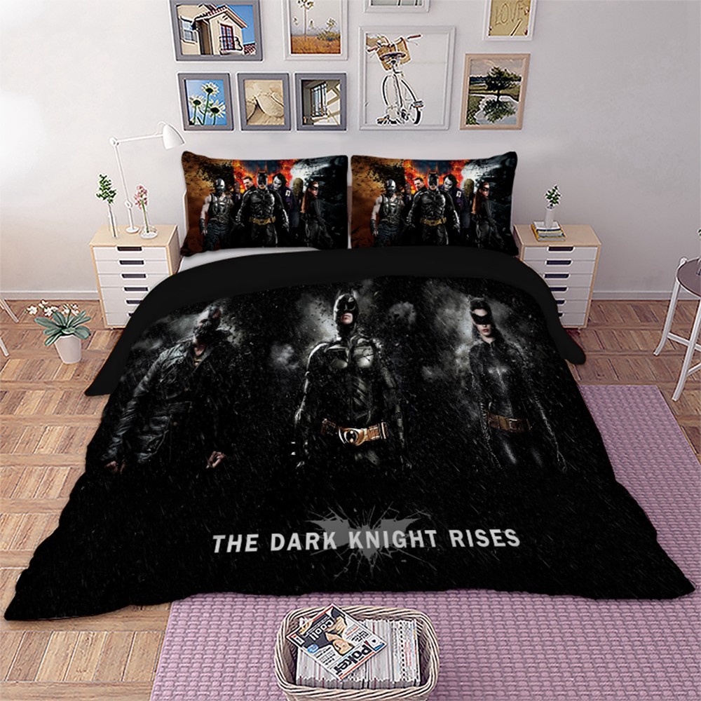 Batman Superhero Duvet Cover with Pillow Cases Quilt Cover Bedding Set ...