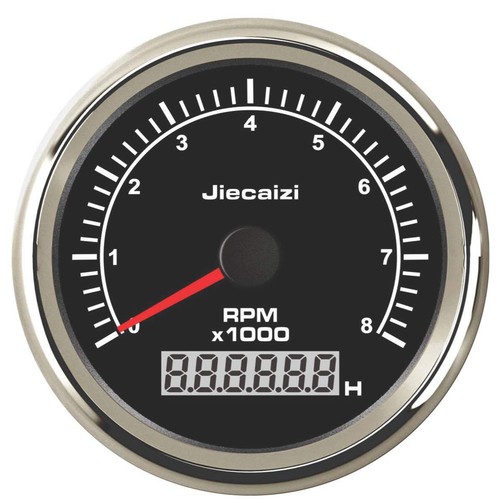 85mm Waterproof Tachometer Gauge 0-8000RPM with Hour Meter 7 Color LED ...