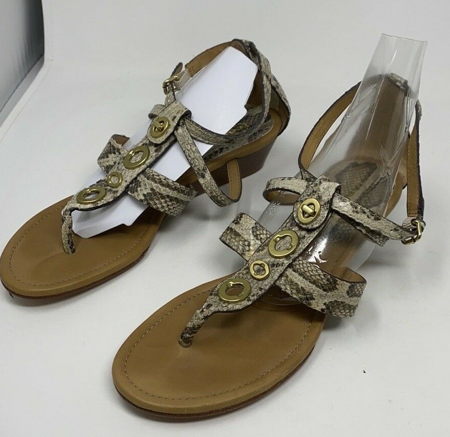 Coach Vicky wedge python snake print sandals size 8B - Gem