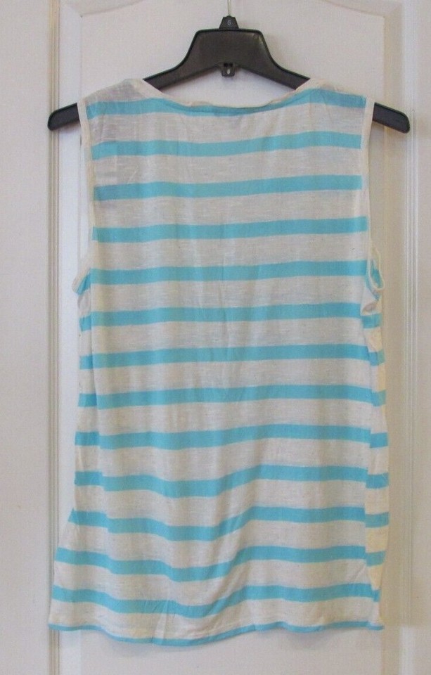 Po Pori Striped Sleeveless Tunic Tank Sku Blue White Women's Sz XL-XXL ...