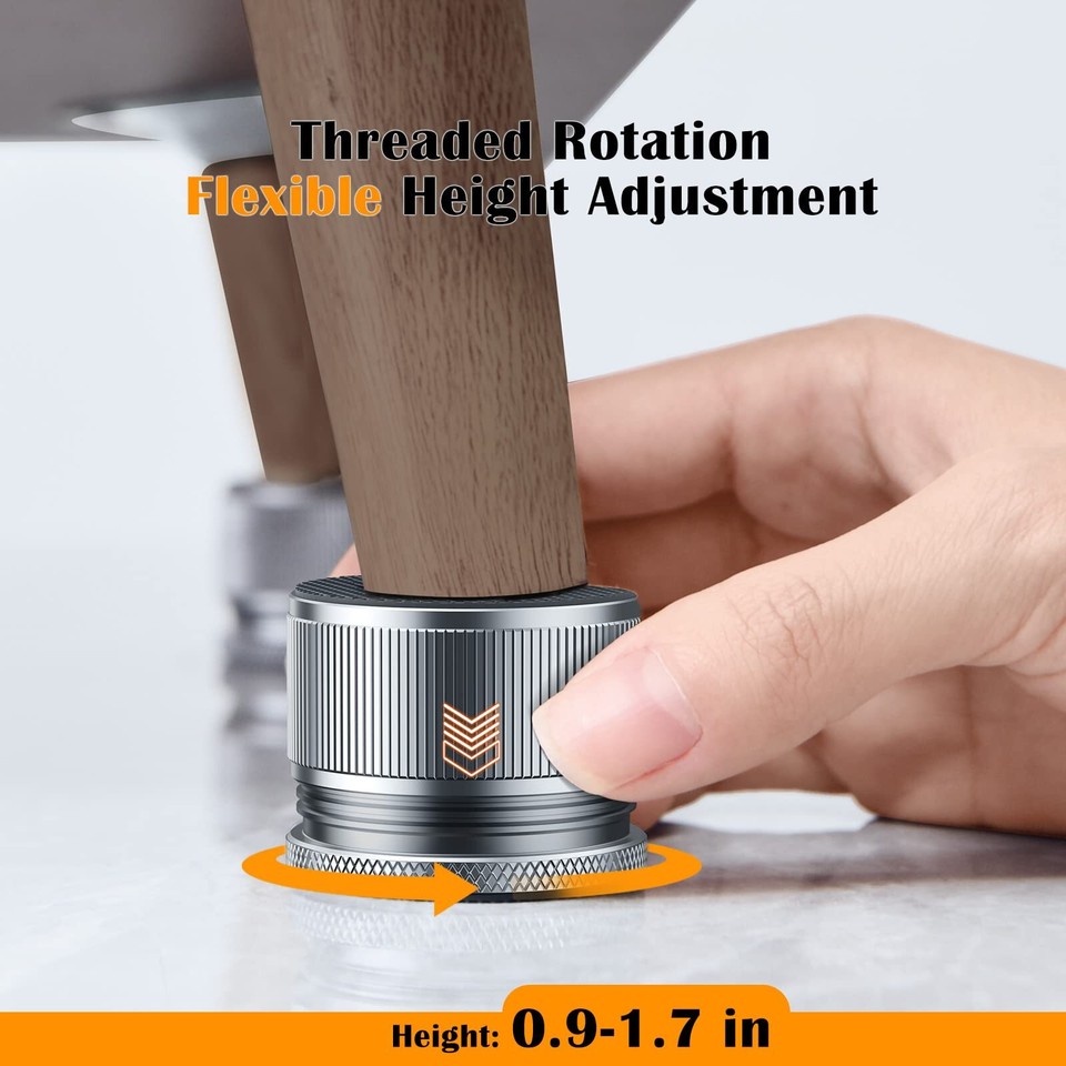 Adjustable Furniture Risers 1 Inch 4 Pack Non-Slip Metal Bed Risers ...