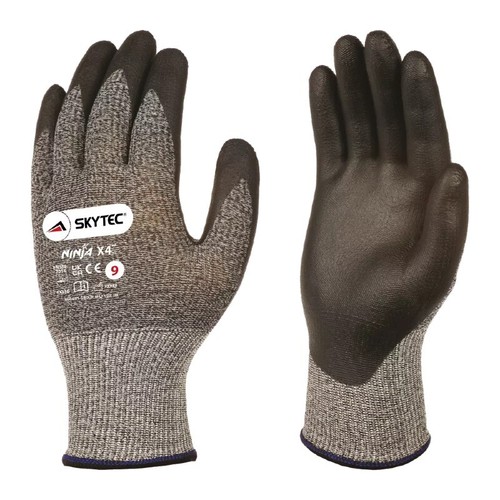 Skytec Ninja X4 Cut Level B Work Gloves Bi-Polymer Palm Grip Hand ...