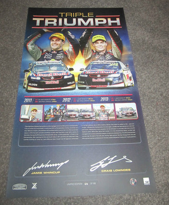 TRIPLE TRIUMPH V8 SUPERCARS CRAIG LOWNDES WHINCUP HAND SIGNED OFFICIAL ...