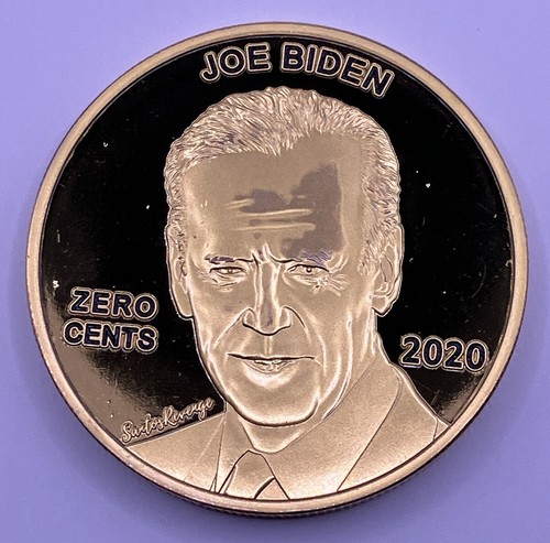 2020 Joe Biden Zero Cents Wheat Penny Token Gold Plated Huge 50MM Coin ...