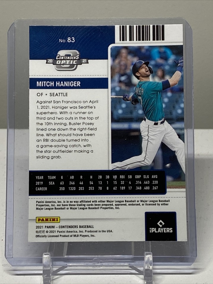 Mitch Haniger 2021 Panini Contenders Season Ticket Optic Chrome #83 ...