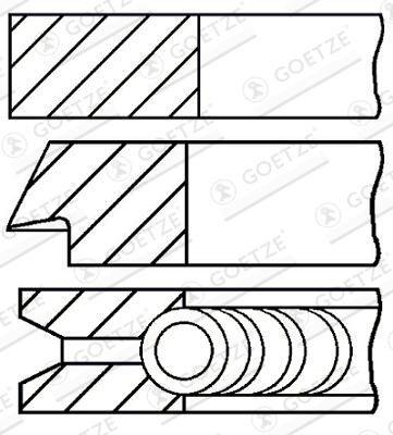 Piston Rings Kit (Single Cylinder) 08-425300-00 Goetze Engine ...