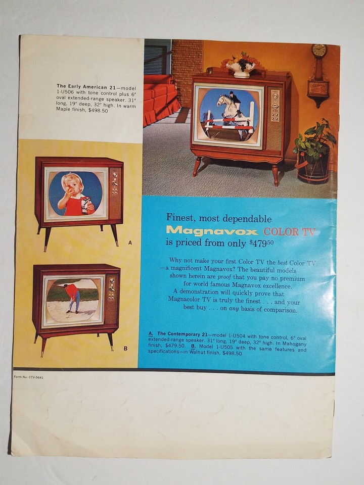 Vintage Magnavox Color TV Brochure | eBay