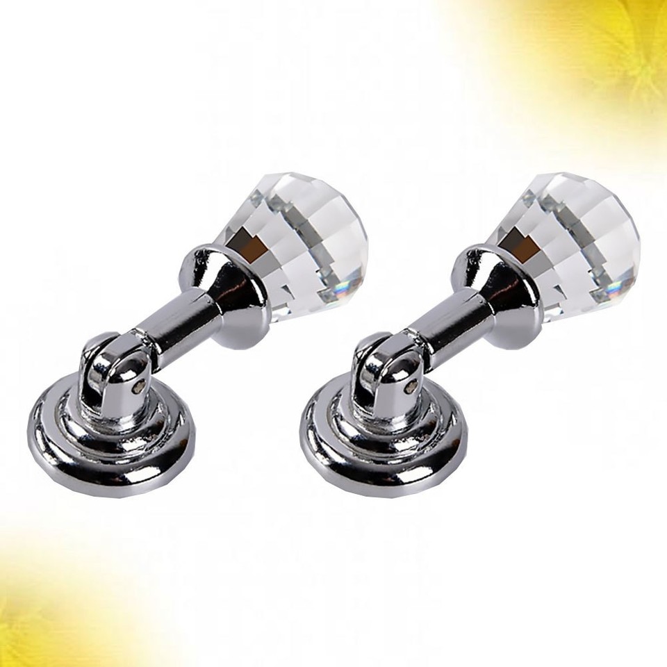 2Pcs Pendant Crystal Drawer Solid Single Hole White Closet Door Handle ...