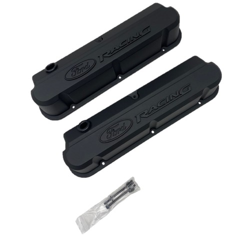 OEM NEW Ford Racing Slant BLACK Aluminum Valve Cover SET PAIR 5.0L 302 ...