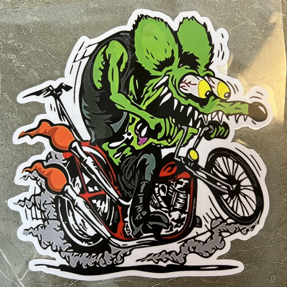 🔥LG Rat Fink Mouse Ed Big Daddy Roth Hot Rod Art Vinyl Decal Sticker Bike Truck | eBay
