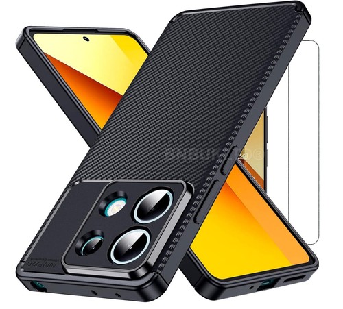 For Xiaomi Redmi Note 13 5G Case, Carbon Gel Phone Cover + Screen ...