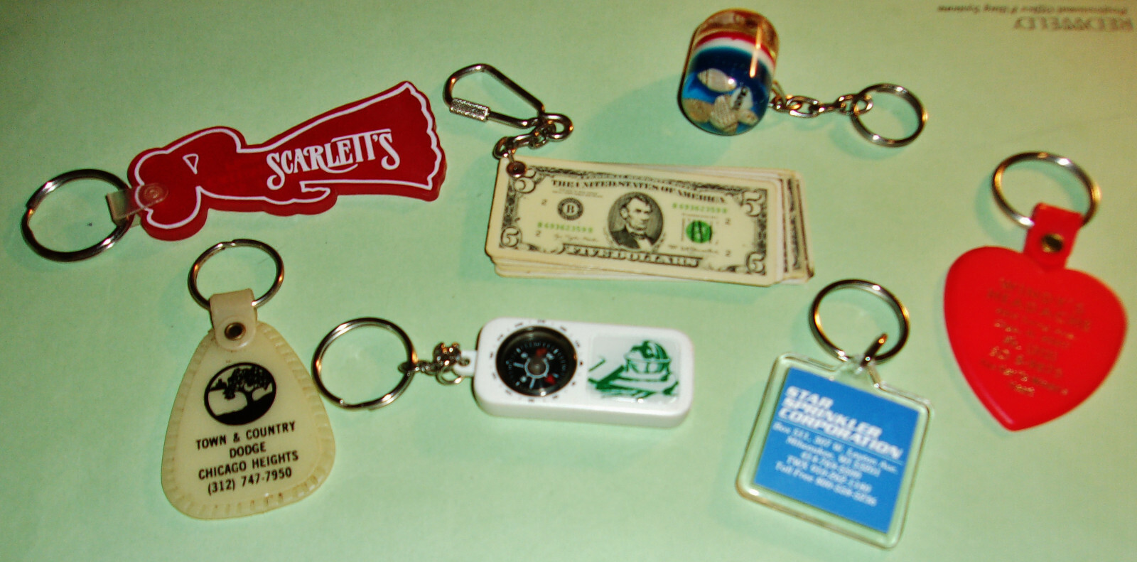 Lot of 7 Keychains - Stack of Money - Dodge Dealer - Cancun | eBay