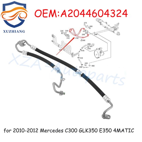 Power Steering Pressure Hose For 10-12 Mercedes Benz C300 GLK350 E350 ...