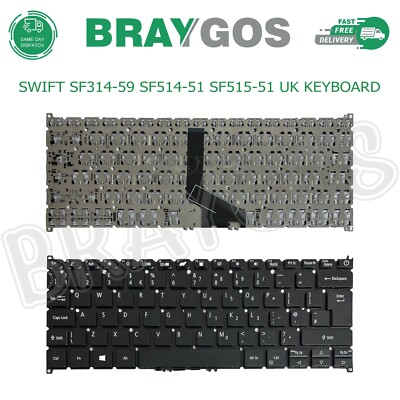 For Acer Swift SF314-59 SF514-51 SF515-51 UK Layout Laptop Keyboard ...