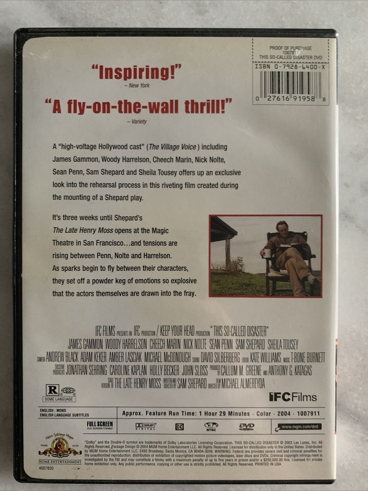 This So-Called Disaster (DVD, 2004) Sean Penn, Woody Harrelson, Sam ...