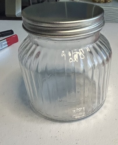 1 Ribbed Glass Jars with Glass Lid | eBay