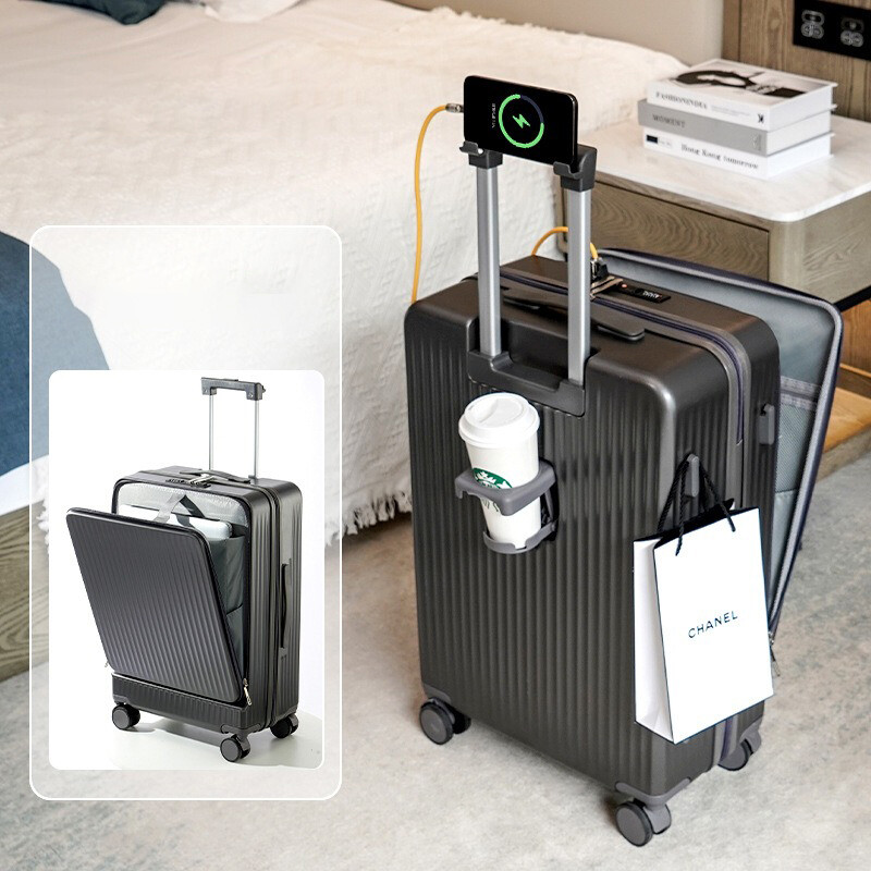 Front-mounted Open-ended Suitcase, Multi-function Code, Suitcase ...